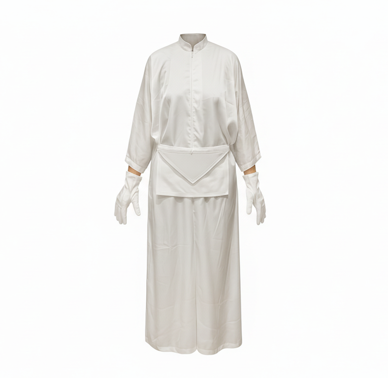 Set Masonic white Robe + Apron + Gloves GLFMM - Memphis-Misraim Rite ...
