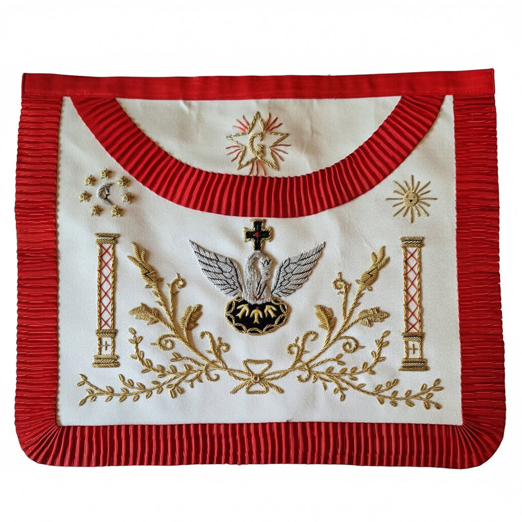 Tablier Chevalier Rose‑Croix 18° REAA – Broderie main, pélican & bord ...